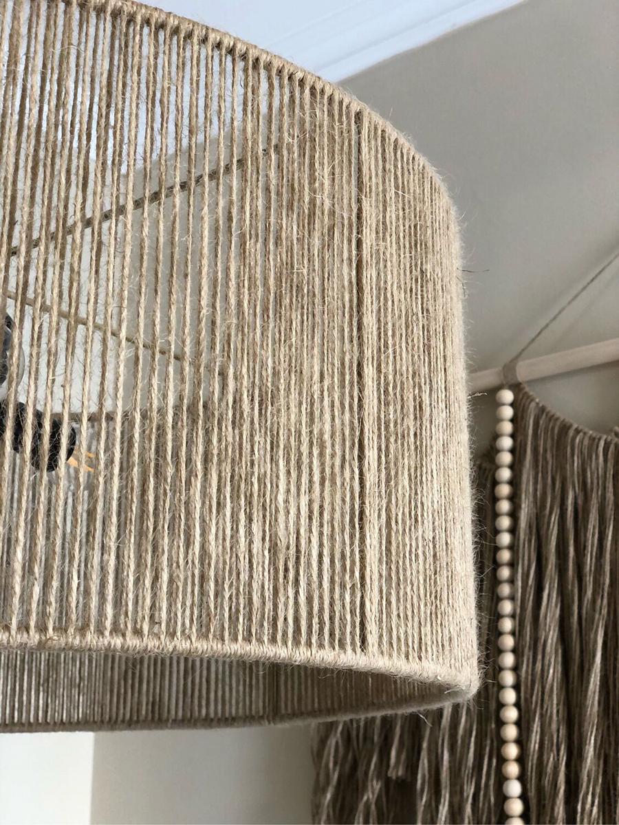 Jute Hanging Lantern, Сlassic Jute Chandelier, Chandelier for Cafe ...