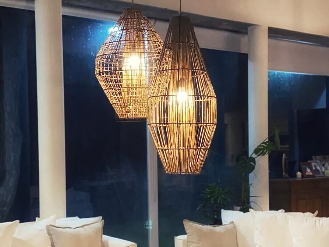 Pendant Light, Raffia Chandelier, Farm Lighting, Beach Style ...
