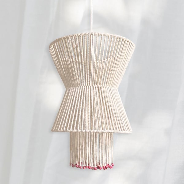 Macrame Hanging Lamp - Etsy