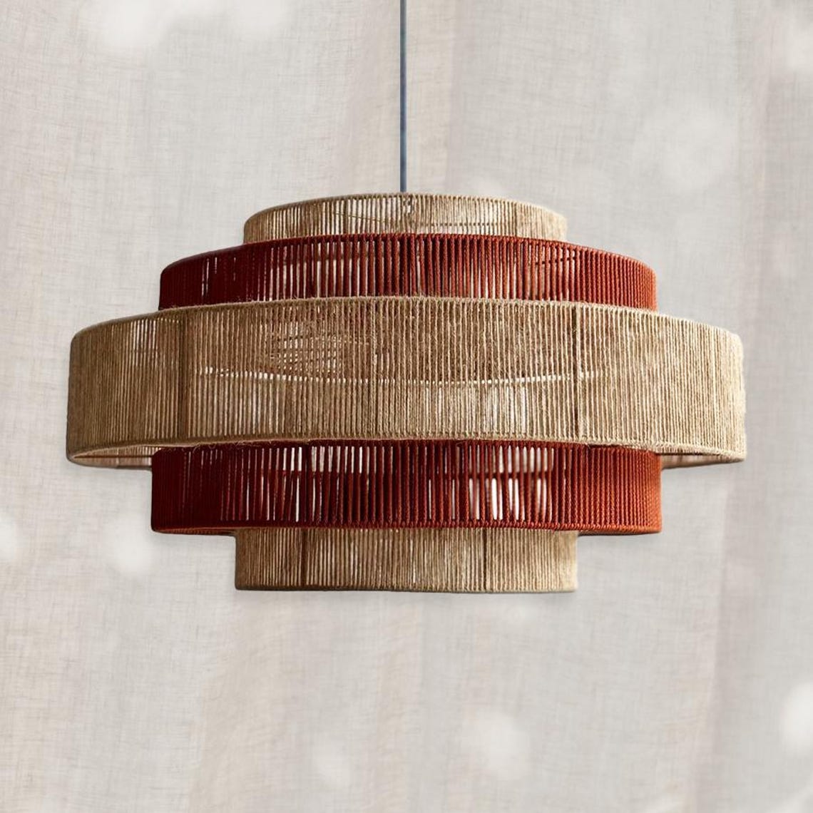 Unique Jute Chandelier 1-2 Color to Choose, Jute Large Chandelier ...