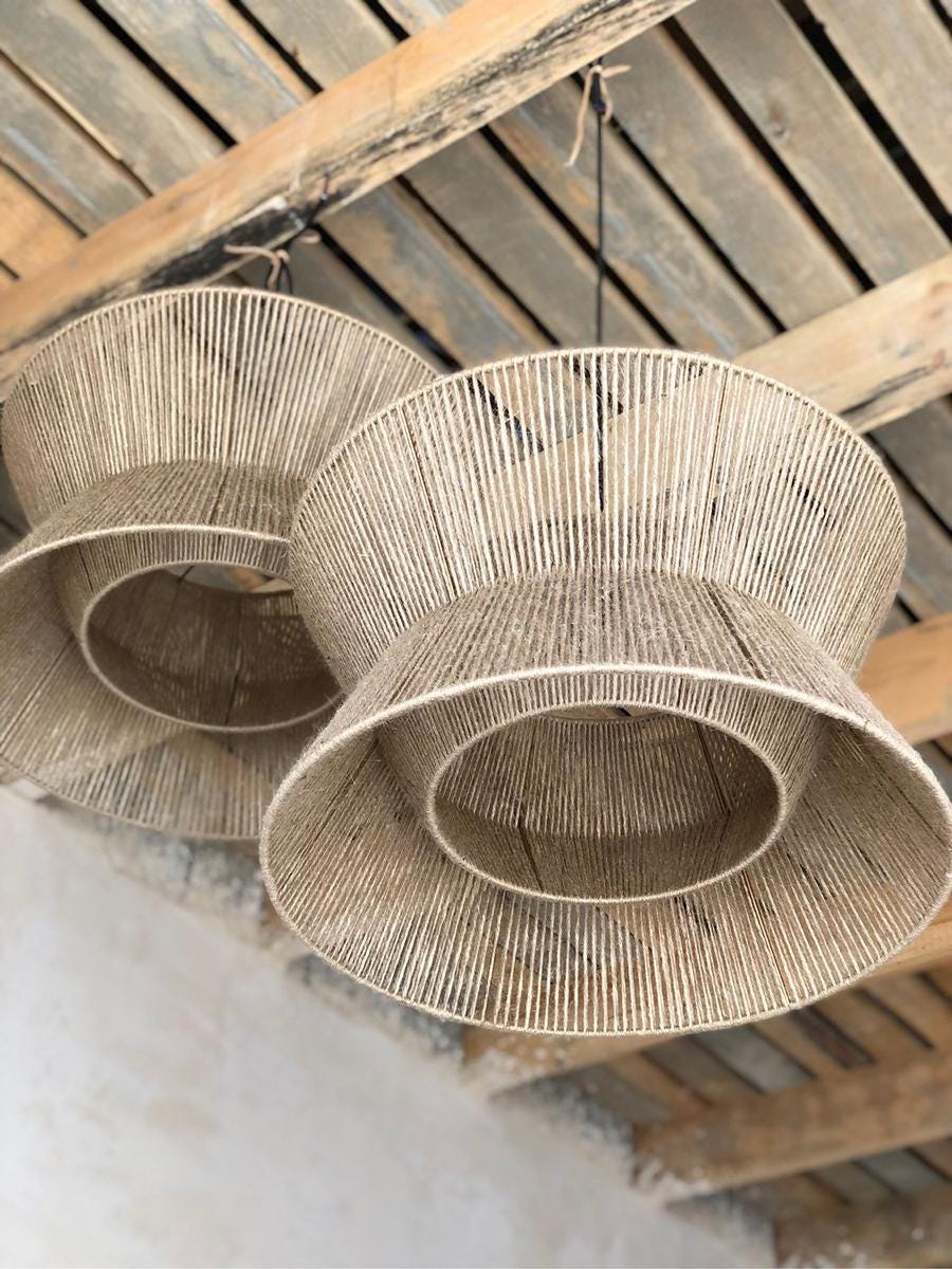 Jute Hanging Lantern, Unique Jute Chandelier, Chandelier for Cafe ...