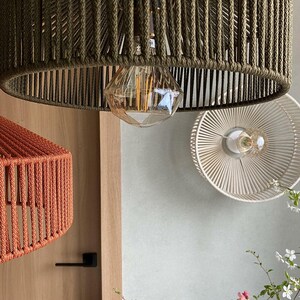 Macrame Hanging Lantern Cap, Minimalist Style Pendant Lamp, Boho ...