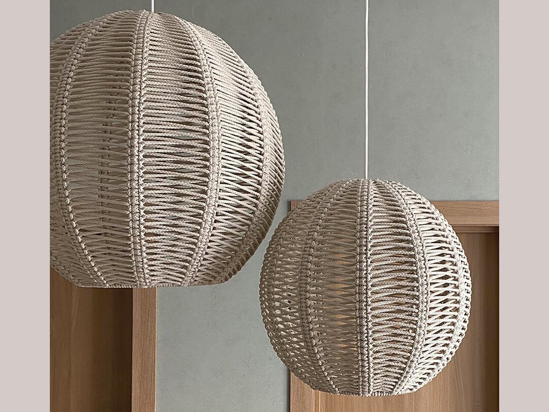 SET Contemporary Hand Woven Lamp and Sconce, Woven Lamp, Magic Light ...