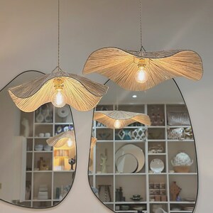 Pendant Light Stile Balinese, Raffia Chandelier, Boho Lighting, Boho ...