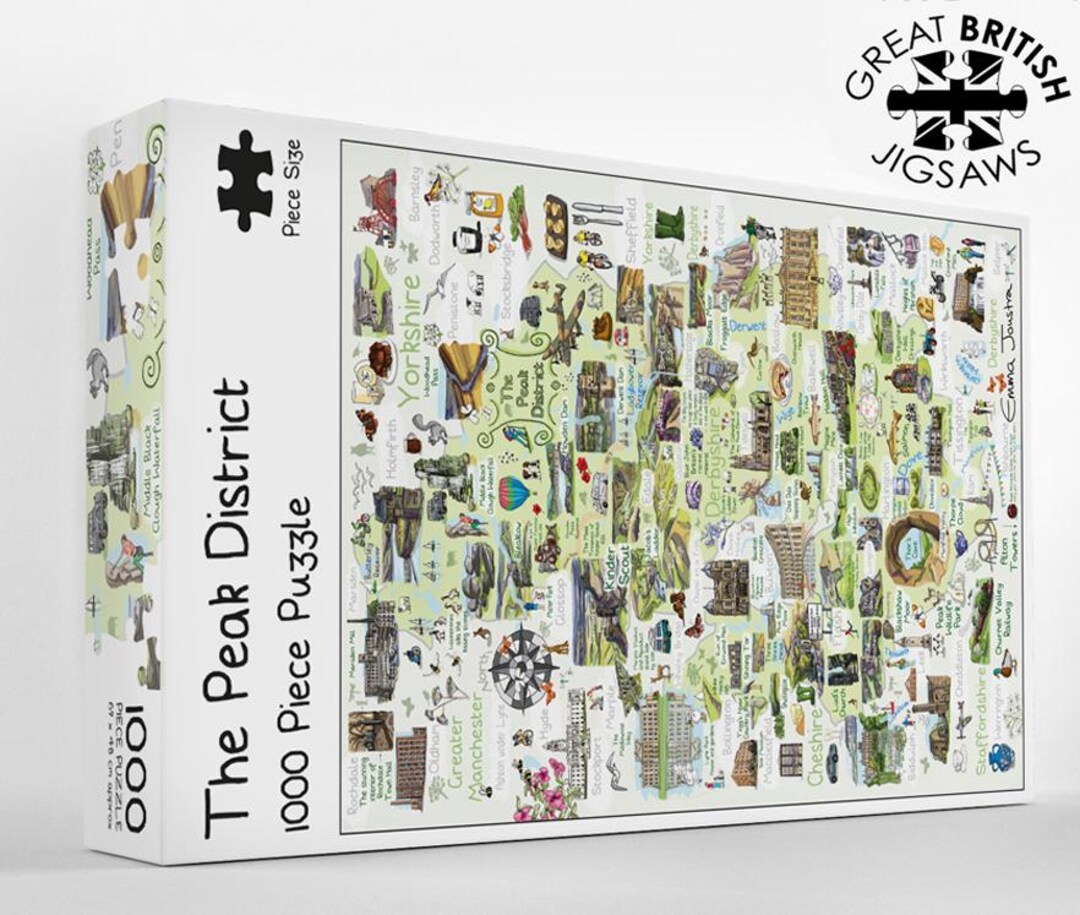 Peak District Jigsaw Puzzle: Illustrated Map, 1000 Piece - Etsy UK