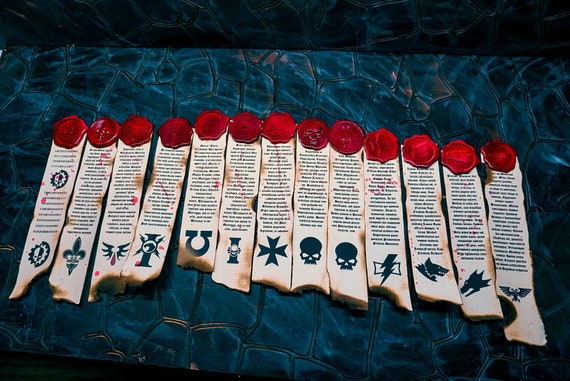 SET OF 4 Pieces Warhammer 40K Purity Seals on Handmade Paper - Etsy