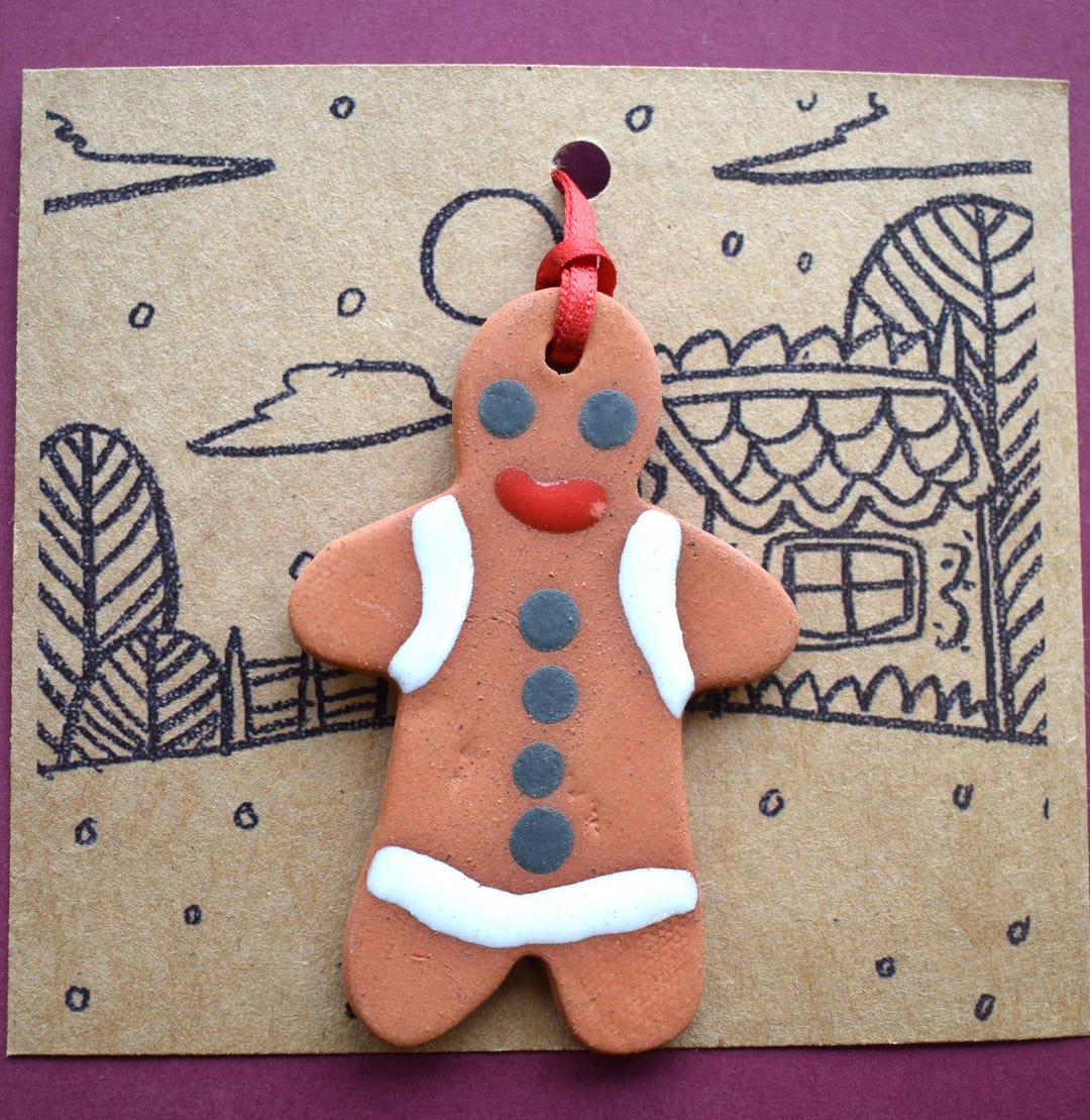 Gingerbread Man Hanging Christmas Decoration Disabled Artist Art ...
