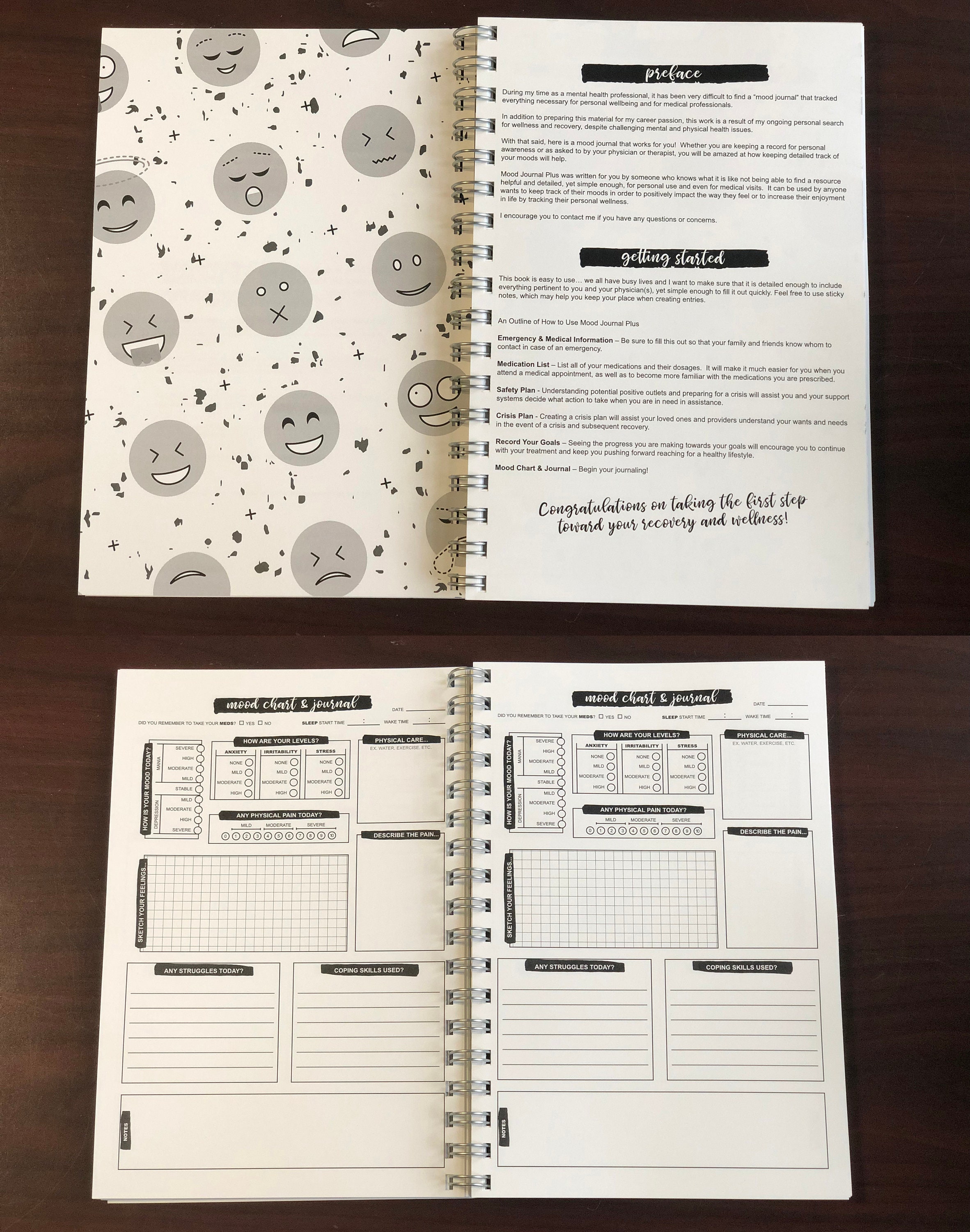 Mood Journal: Diary to Track Mood, Health, Wellness - Etsy