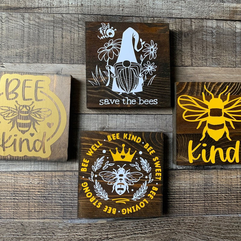 Wood Block Bee Sign - Etsy
