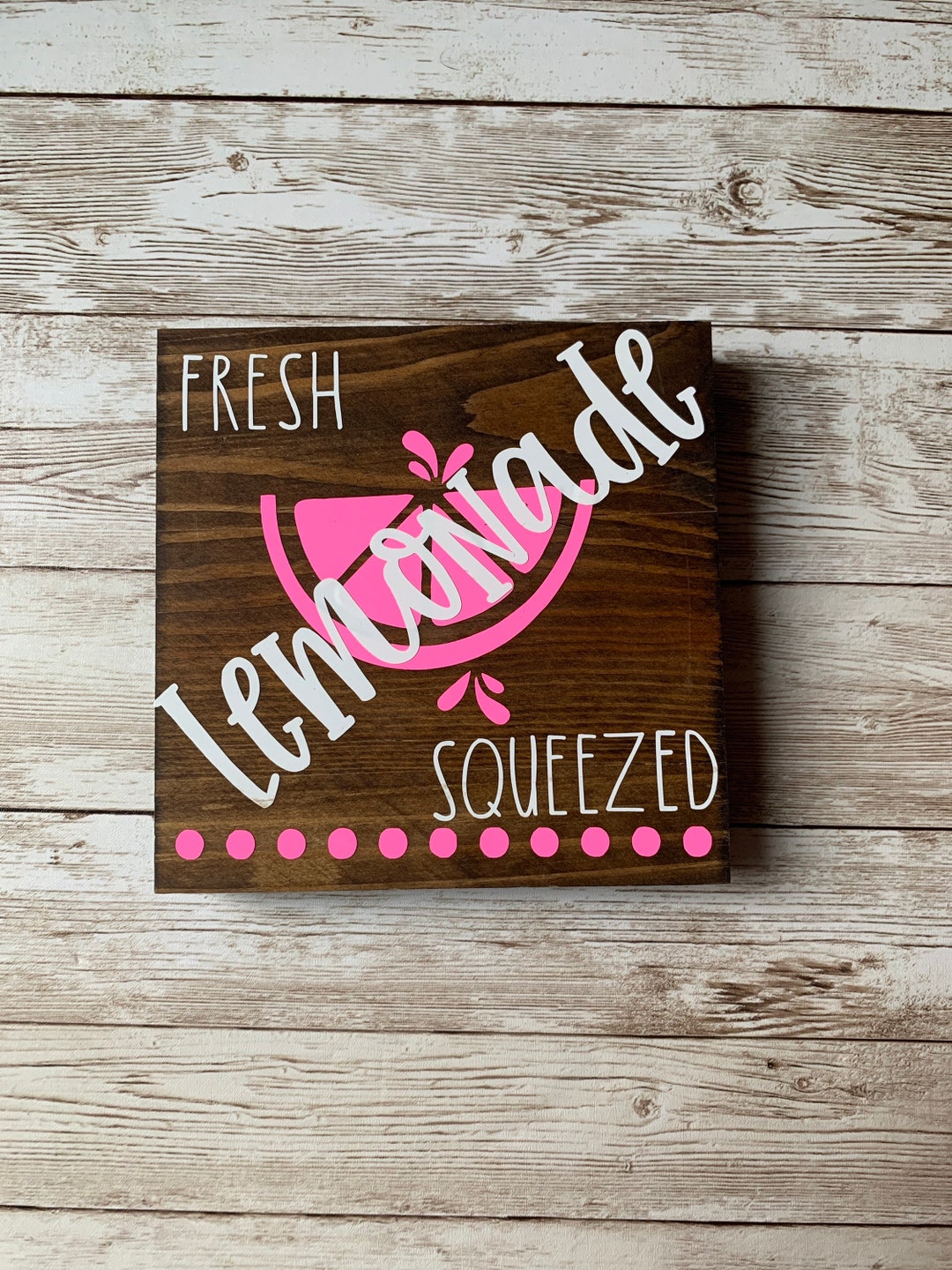Fresh Squeezed Lemonade Block Sign, Wood Block Sign, Lemonade Theme ...