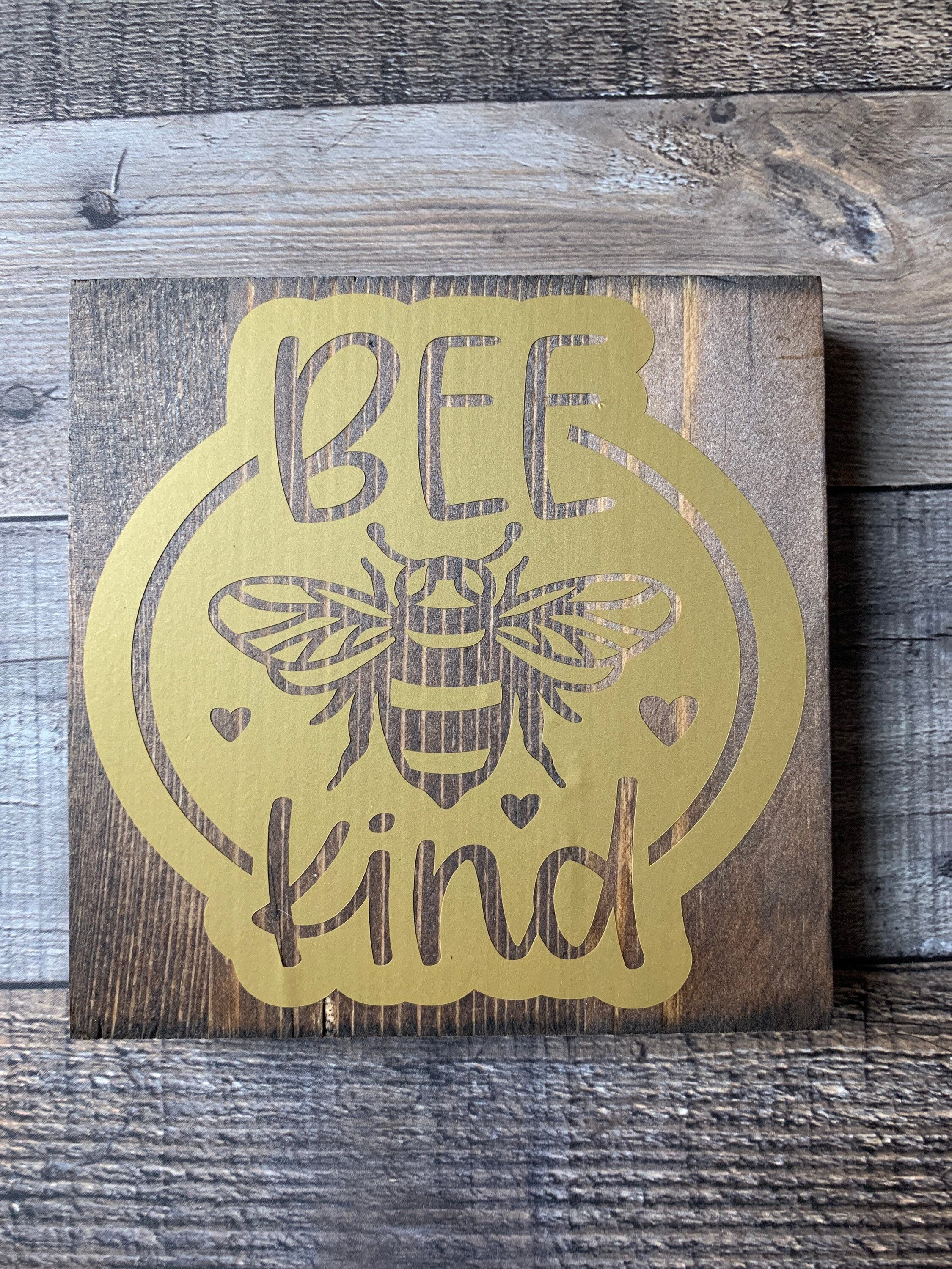 Bee Themed Wood Block Sign, Bee Theme Decor, Summer Decor, Wood Block ...