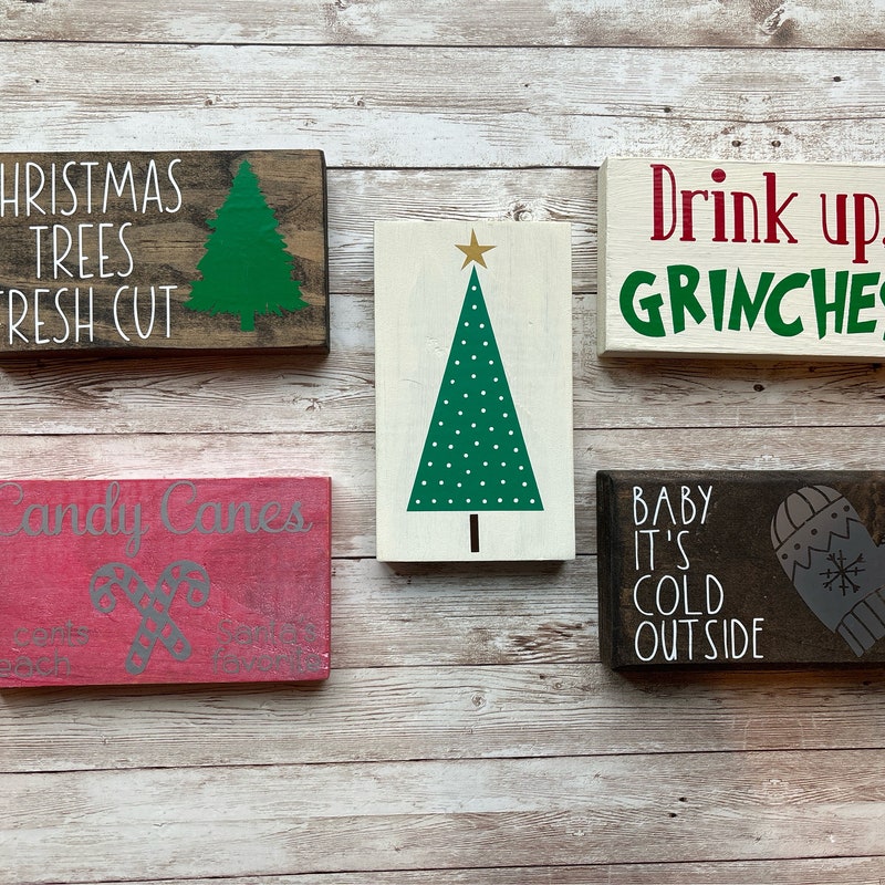 Christmas Wood Blocks - Etsy