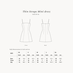 Thin Straps Mini Dress L PDF Sewing Pattern | Instant Download | Size ...
