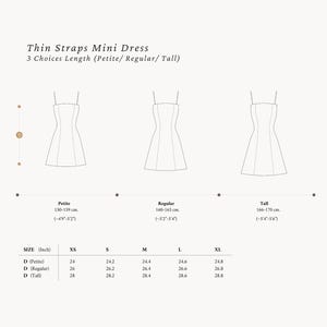 Thin Straps Mini Dress L PDF Sewing Pattern | Instant Download | Size ...