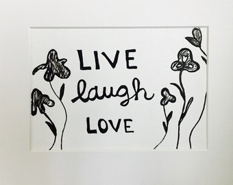 Home Decor Wall Art, Live Laugh Love Art, Burgundy Wall Art CANVAS ...