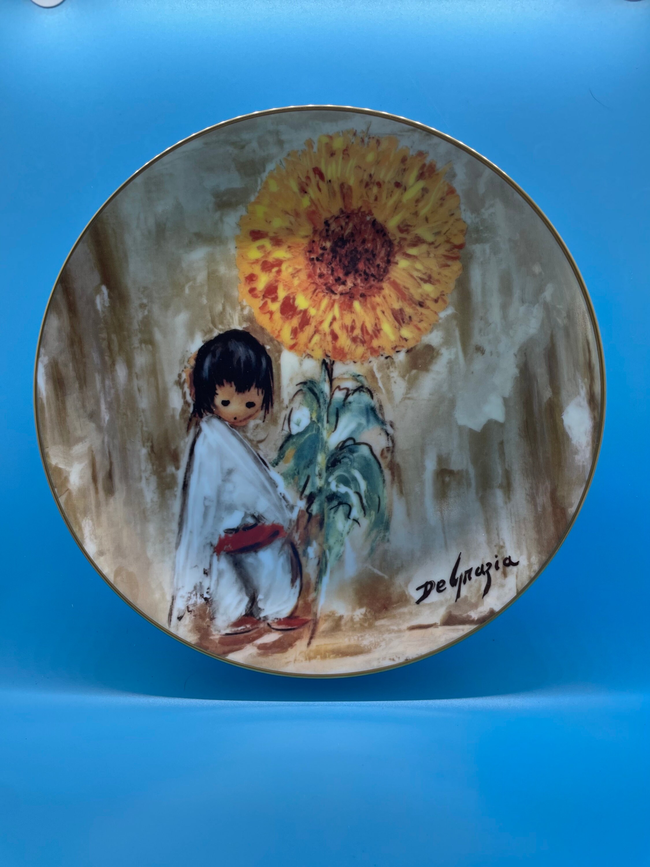 De Grazia Sunflower Boy Plate 1985 - Etsy