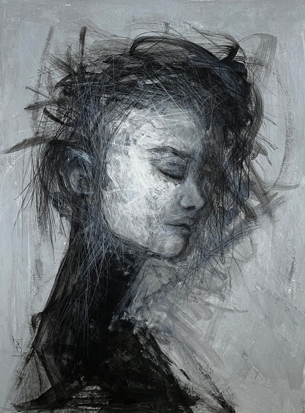 42x56 Cm. Emotions. Original Painting, Made by Hand NOT A PRINT ...