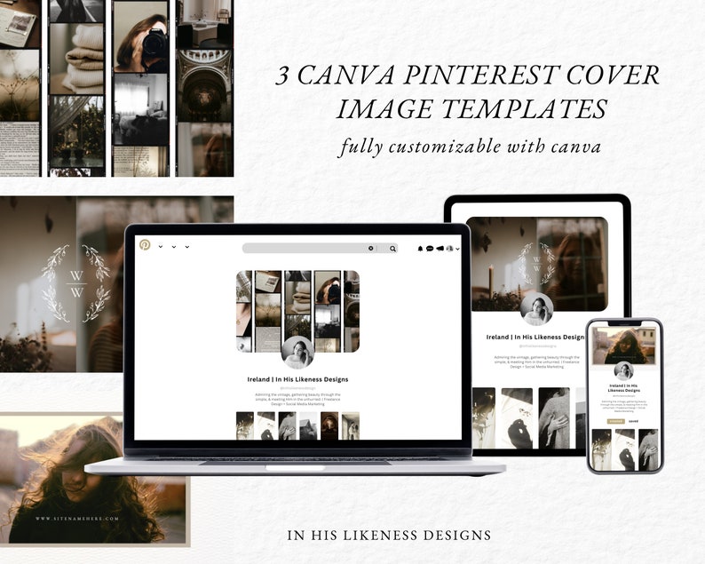 Canva Pinterest Cover Templates Pinterest Template - Etsy