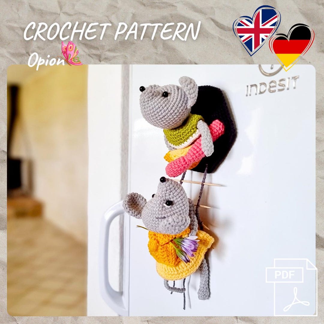 P.2 Crochet, PDF, English/german. Mouse Thieves, Crocheted Mouse ...