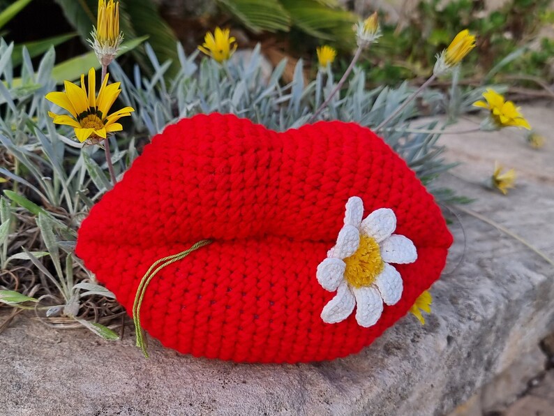 Crochet Pattern, PDF, Deu, Eng, Crochet Lips, Monroe Lips, Red Lips ...