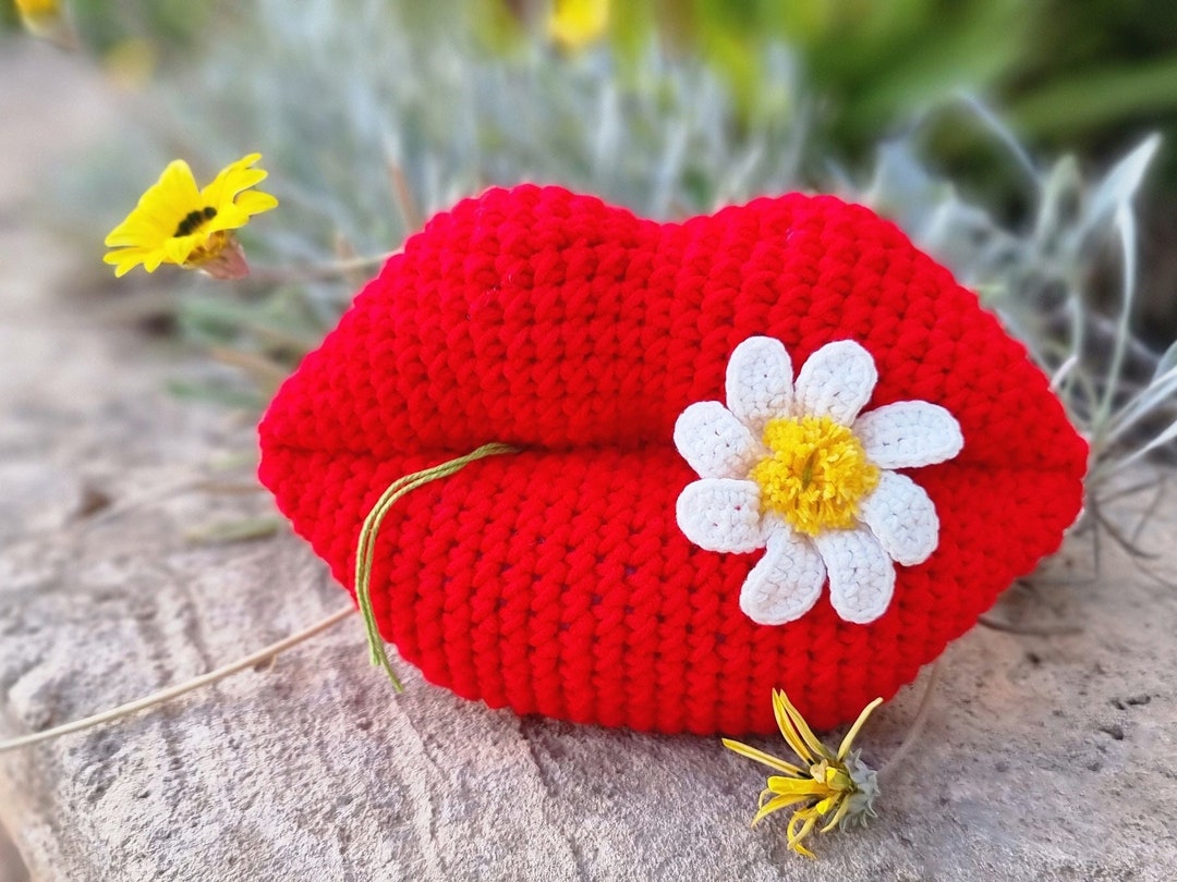 Crochet Pattern, PDF, Deu, Eng, Crochet Lips, Monroe Lips, Red Lips ...