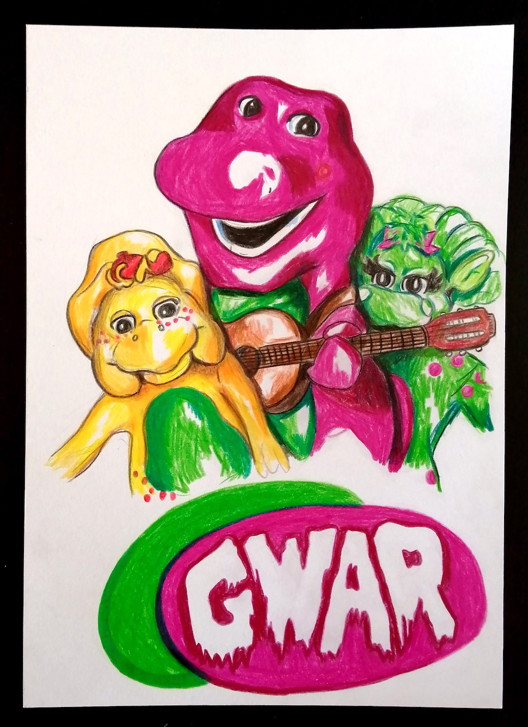 ORIGINAL! Barney/gwar Bootleg Drawing - Etsy
