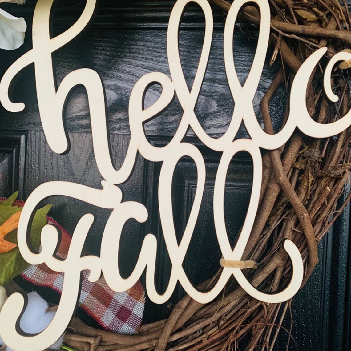 Hello Fall Wreath Modern Farmhouse Wreath Farmhouse Decor - Etsy