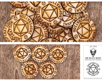 Inspiration Tokens Engraved Hardwood and Resin D&D 5E - Etsy