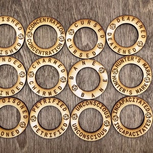 D&D Condition Ring Set / Dungeon Master Condition Rings / DND Tokens ...