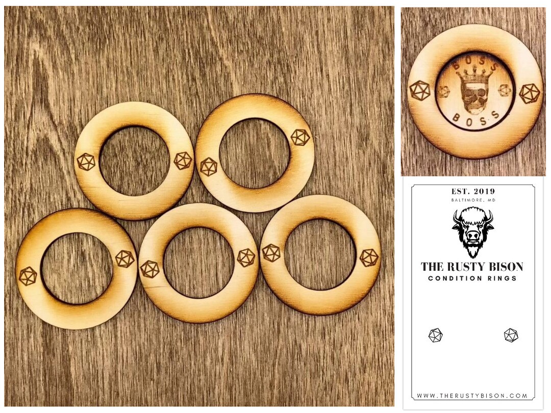 ADD-ON Item Only / Blank D&D Condition Ring Set of 5 / Dungeon Master ...