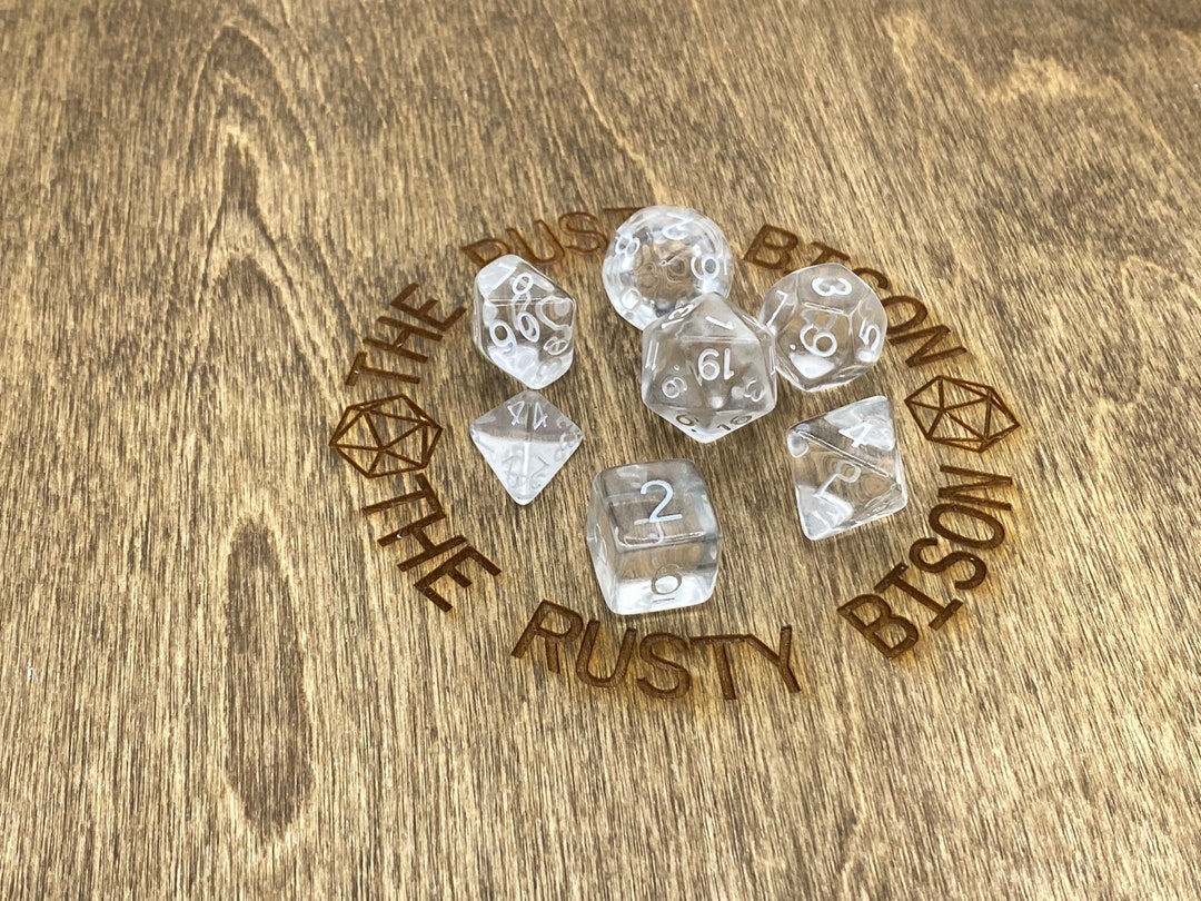 Hard Candy Diamond Clear Dice / DND Dice Set / Dungeons and Dragons/ D ...