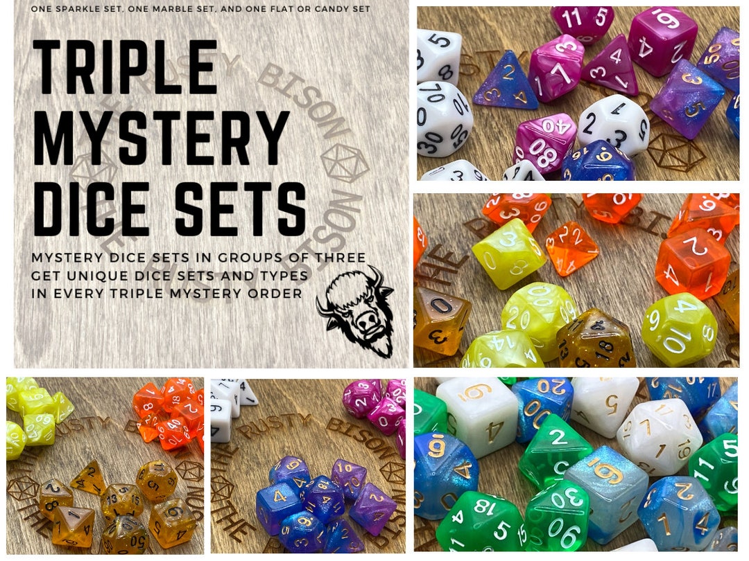 Triple Mystery DND Dice Set / Random Sets / DND Dice Set / Dungeons and ...