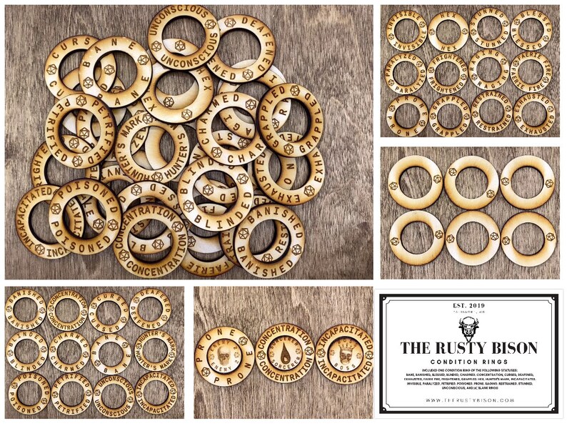 D&D Condition Ring Set / Dungeon Master Condition Rings / DND - Etsy UK