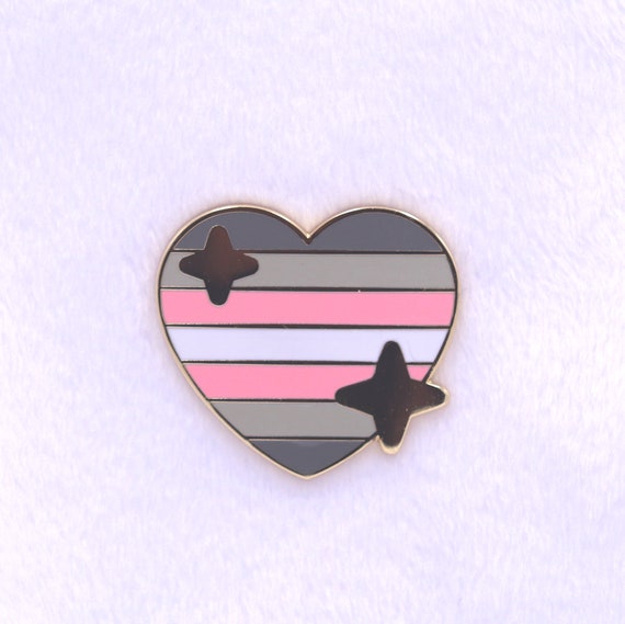 PRIDE Demigirl Sparkling Heart Emoji Enamel Pin | Etsy