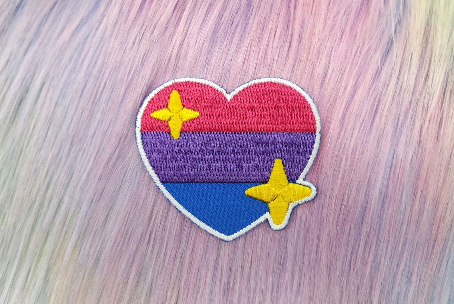 Bisexual Pride Heart Emoji Iron-on Embroidered Patch - Etsy