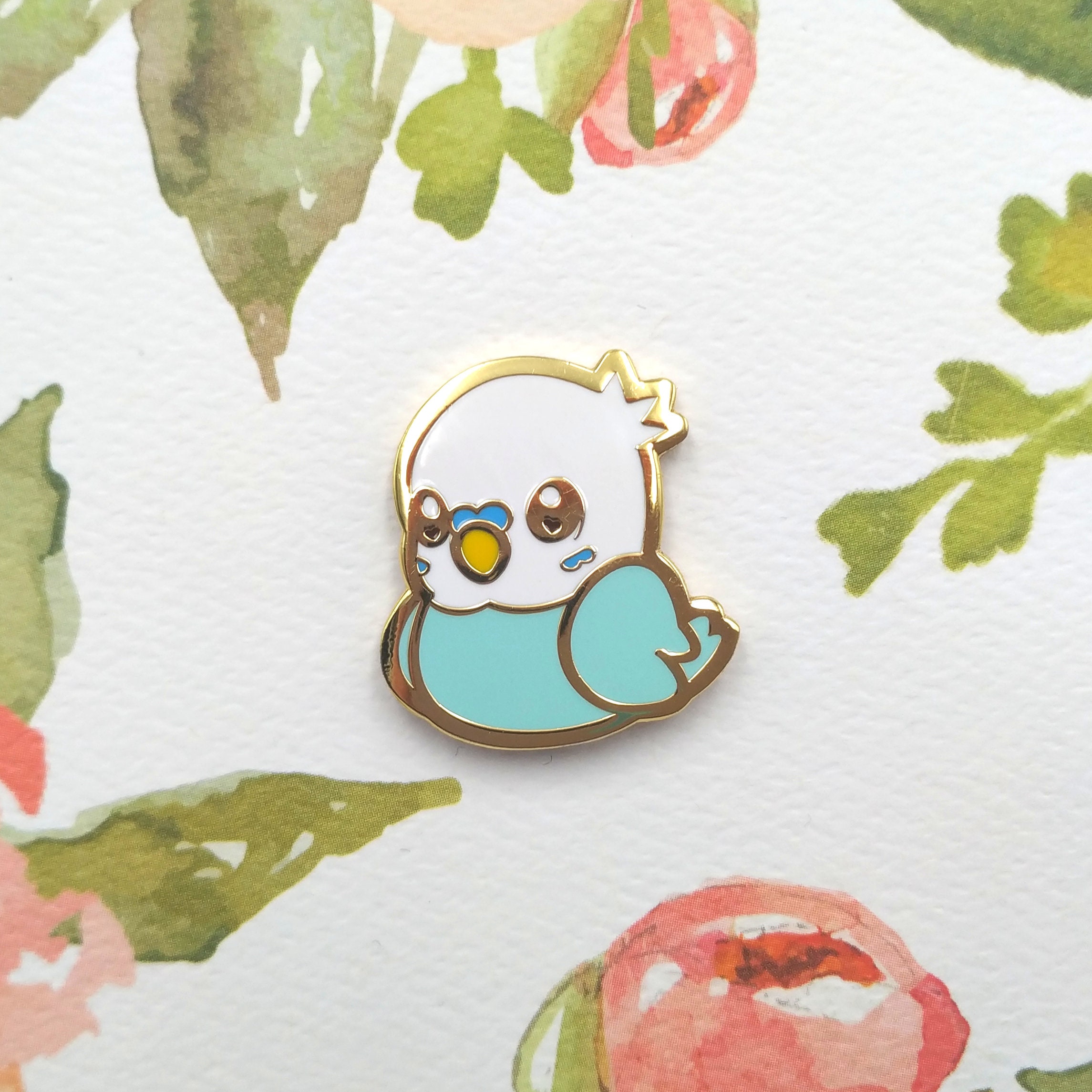 Budgie Chibi Bird Hard Enamel Pin Parrot Parrotlet Budgerigar Borb ...