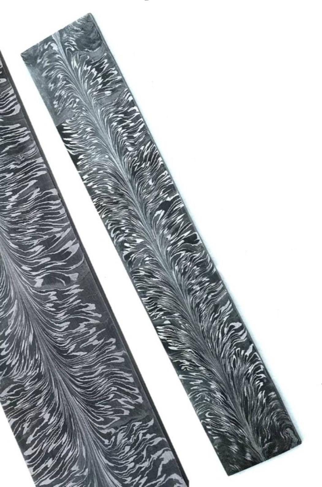 Custom handmade Damascus steel feather pattern 3 billets for knives ...