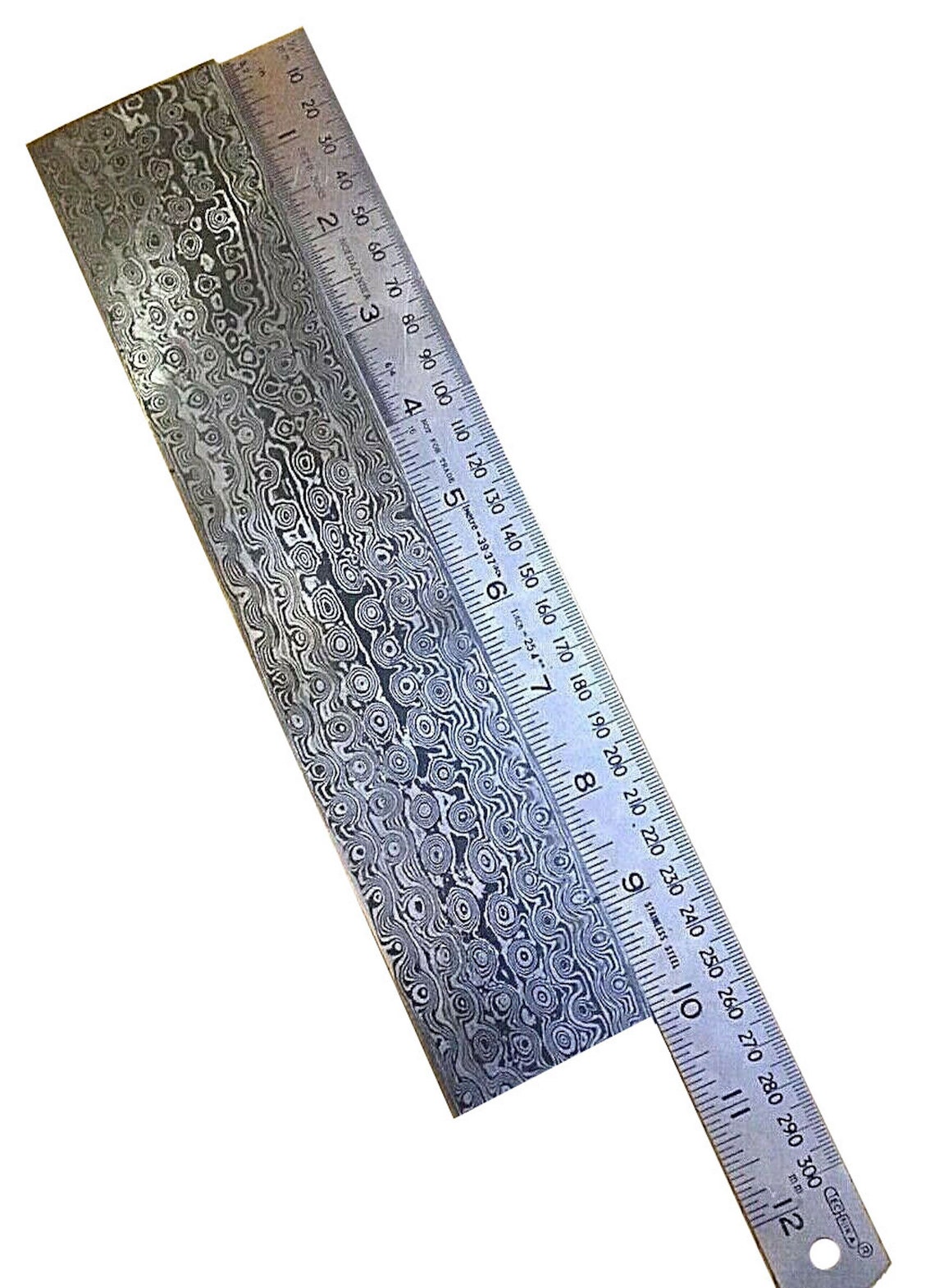 Premium Damascus Billet Bar Raindrop Steel Blank Blade Billet Bar 25cm ...