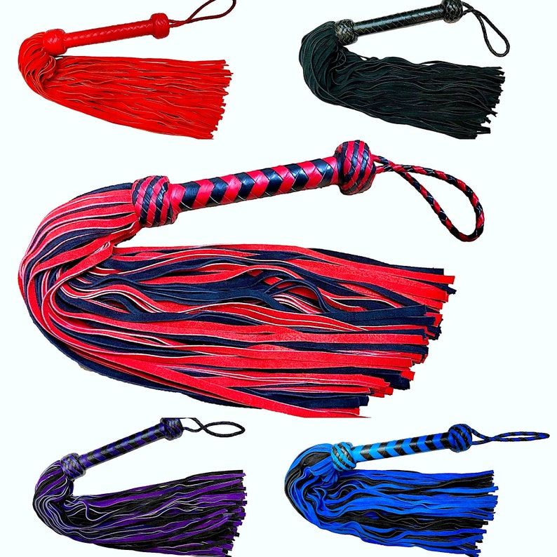 Flogger 100 Falls Real Suede Leather Genuine Cowhide Flogger Heavy Duty ...