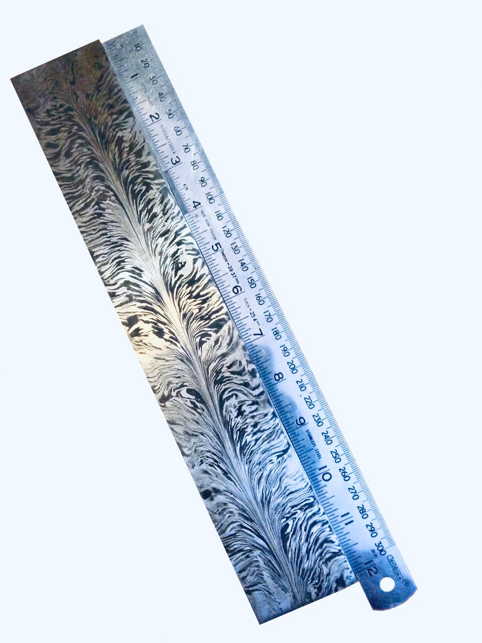 Premium Feather Damascus Steel Billet Blank Blade Bar 30x5cm Bush ...