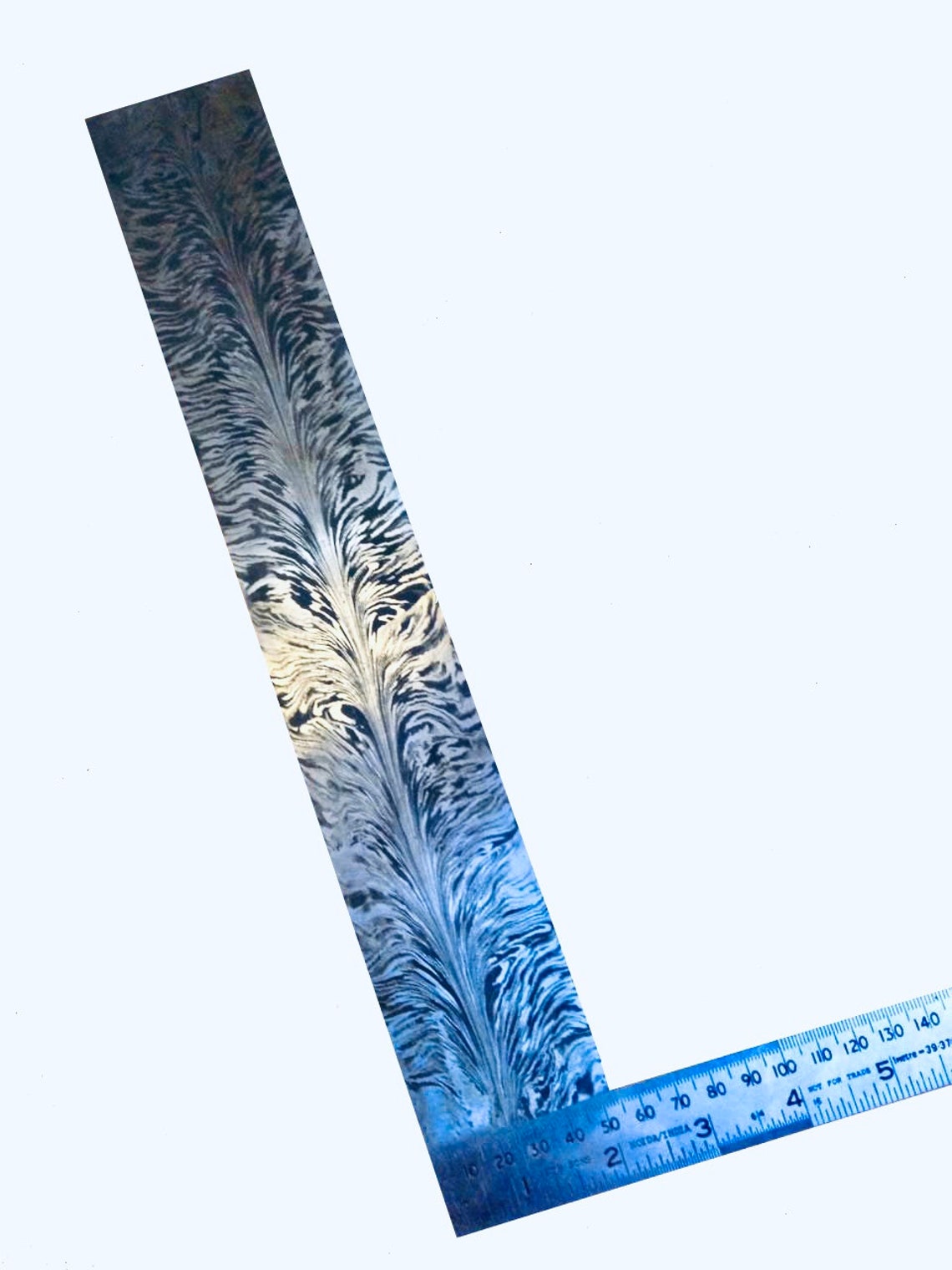 Premium Feather Damascus Steel Billet Blank Blade Bar 30x5cm Bush ...