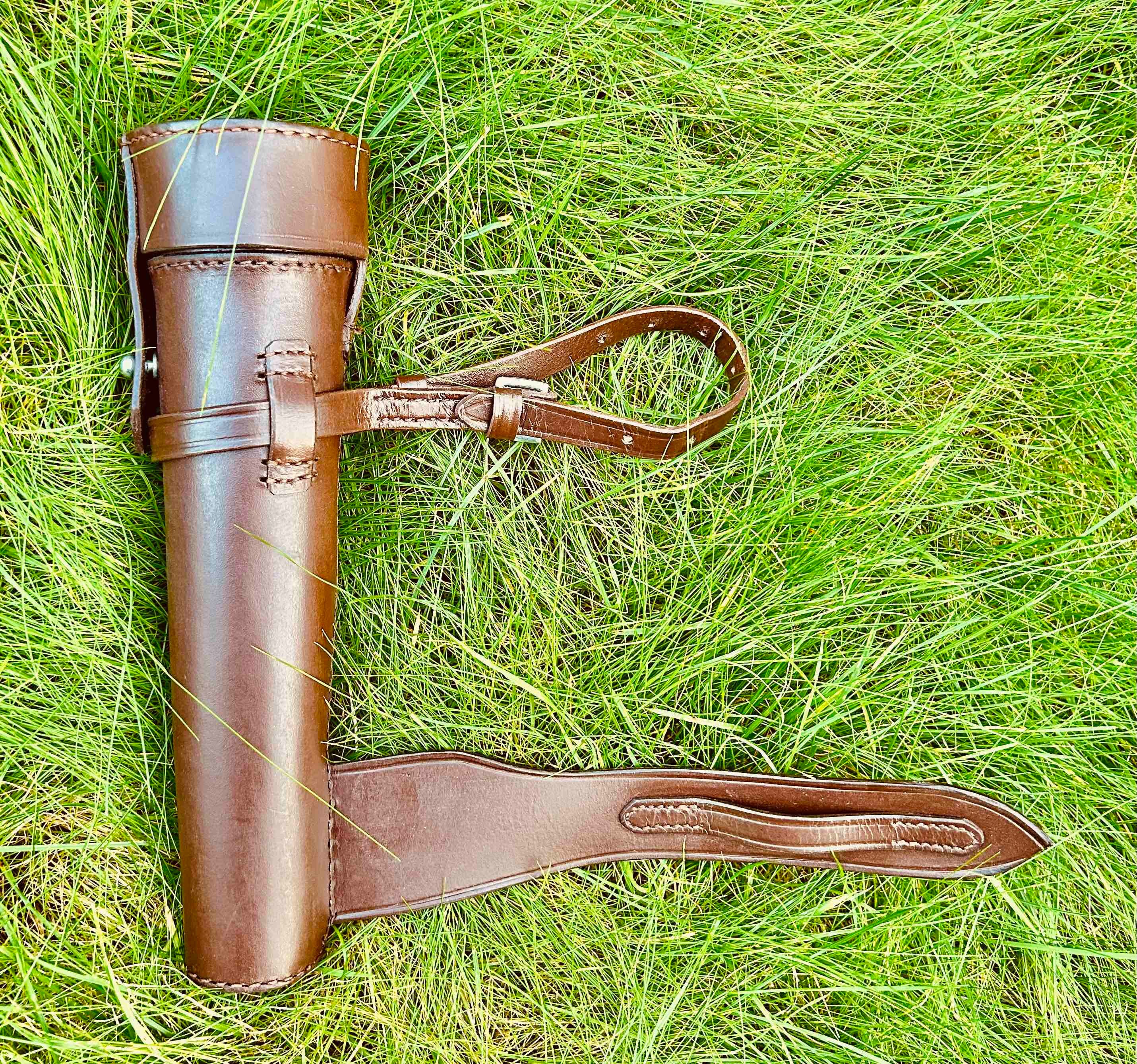 Leather Hunt Mounted Saddle Flask Set Saddle Hip Stainless Steel Flask ...