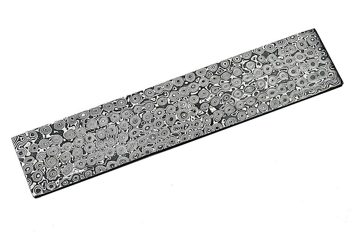 Premium Damascus Billet Bar Raindrop Steel Blank Blade Billet Bar 25cm ...