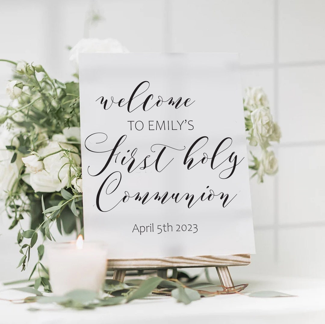 Custom Communion Sign Decal Sticker, DIY Acrylic Personalised Sign ...