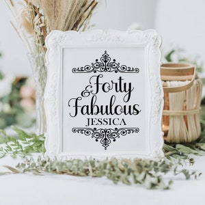 40 & Fabulous Birthday Vinyl Floor Decal Sticker - Personlaised Party ...