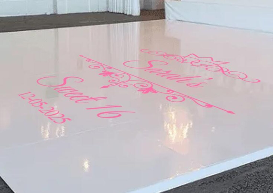 Dance Floor Decal Sticker - Name Vinyl Floor Decal - Wedding Decor ...