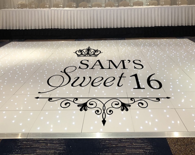 Sweet 16 Vinyl Dance Floor Decal Sticker - Birthday Vinyl Floor Decal ...