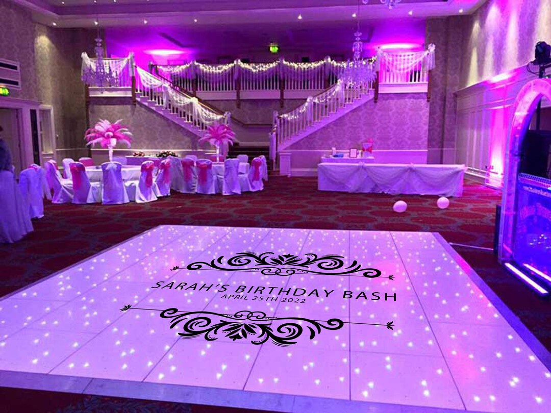 Wedding Sign & Vinyl Dance Floor Decal - Birthday Vinyl Floor Decal ...