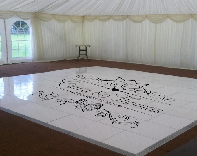 Wedding Sign & Vinyl Dance Floor Decal Sticker - Birthday Vinyl Floor ...