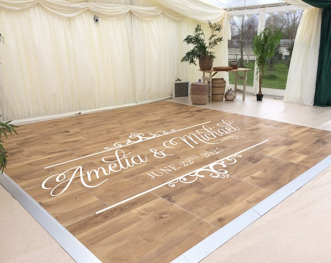Wedding Sign & Vinyl Dance Floor Decal Sticker - Personlaised Party ...